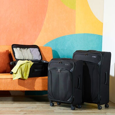 overstuffed suitcase